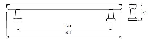 H1181.160.MB Henley, Fluted bar handle, classic, 160mm, Matt Black ...