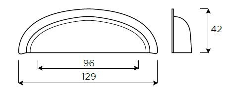 H1136.96.PB ***Reeth, cup handle, 96mm, Polished Brass | PWS ...