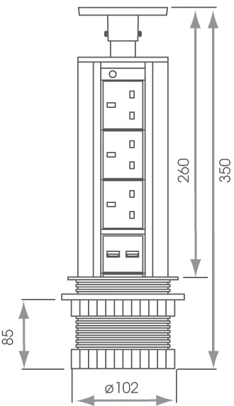 SY7192 Pull-Up Socket (Aluminium) | PWS Distributors Ltd - UK ...