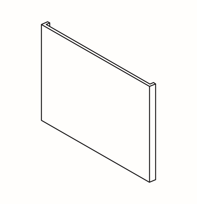 HUVCEP325X1200 Hunton Dove Grey C-Shape Half Height Base (Double ...