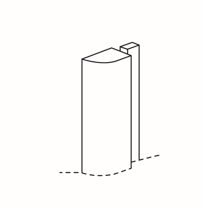 CTMTRFEP2400 Crathorne Regiment Tall Radius Feature Post, 2400x50x75mm ...