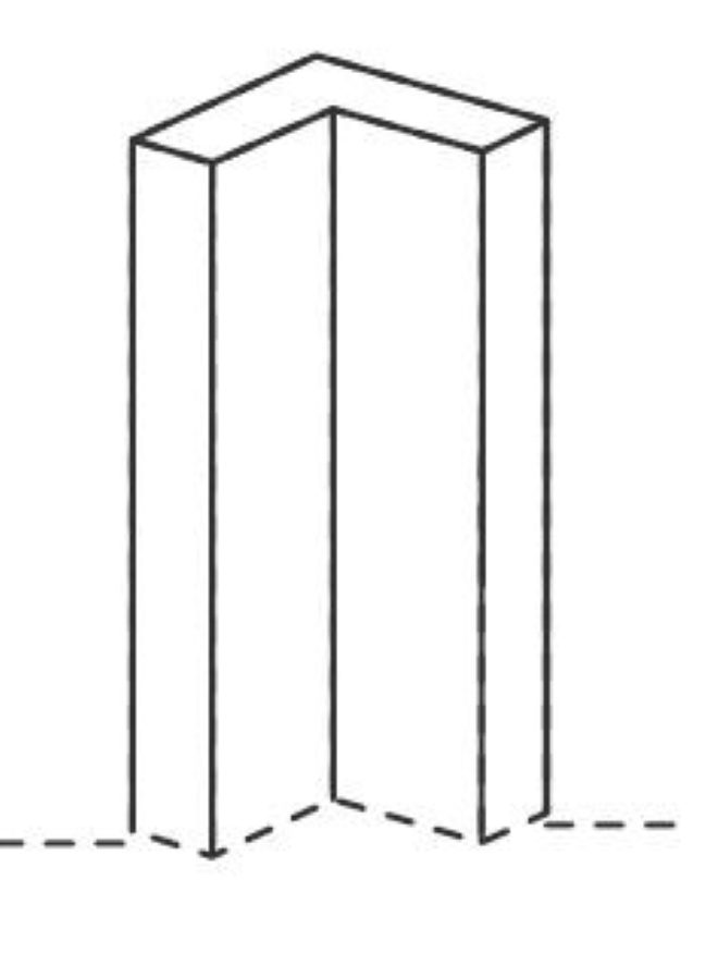 HUPCP30H Hunton Porcelain Half height internal corner post, 325x70x70mm ...