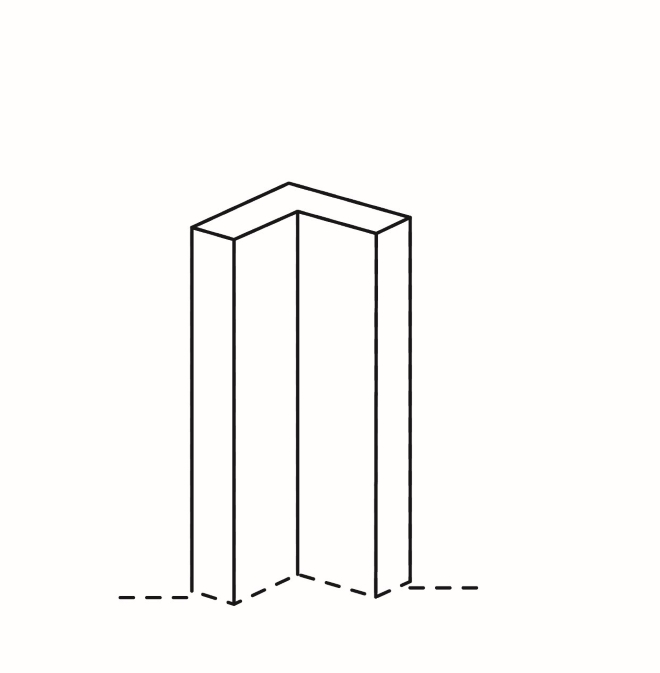 CTXCP30B Crathorne Painted Base corner post, 685x70x18mm, slab profile ...